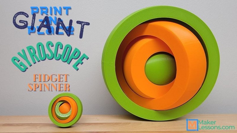 Giant Gyroscope Fidget Spinner 3D Printer Model Download Free STL File ...