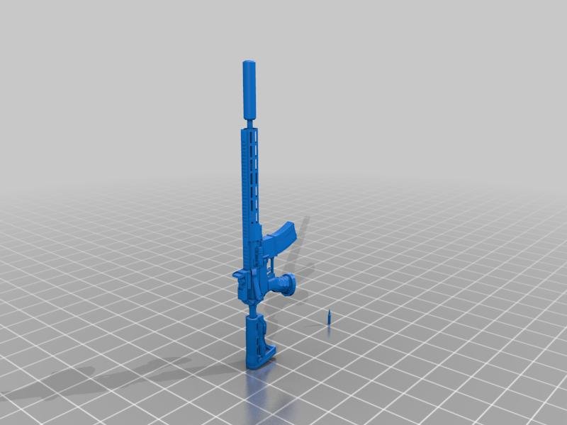 AR-15 Model 3D Printer Model Download Free STL File - 3axis.co