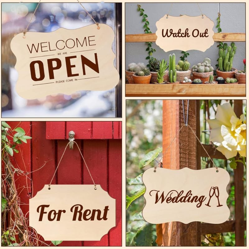Laser Cut Unfinished Wood Sign Blank for Crafts Wooden Plaque Hanging ...