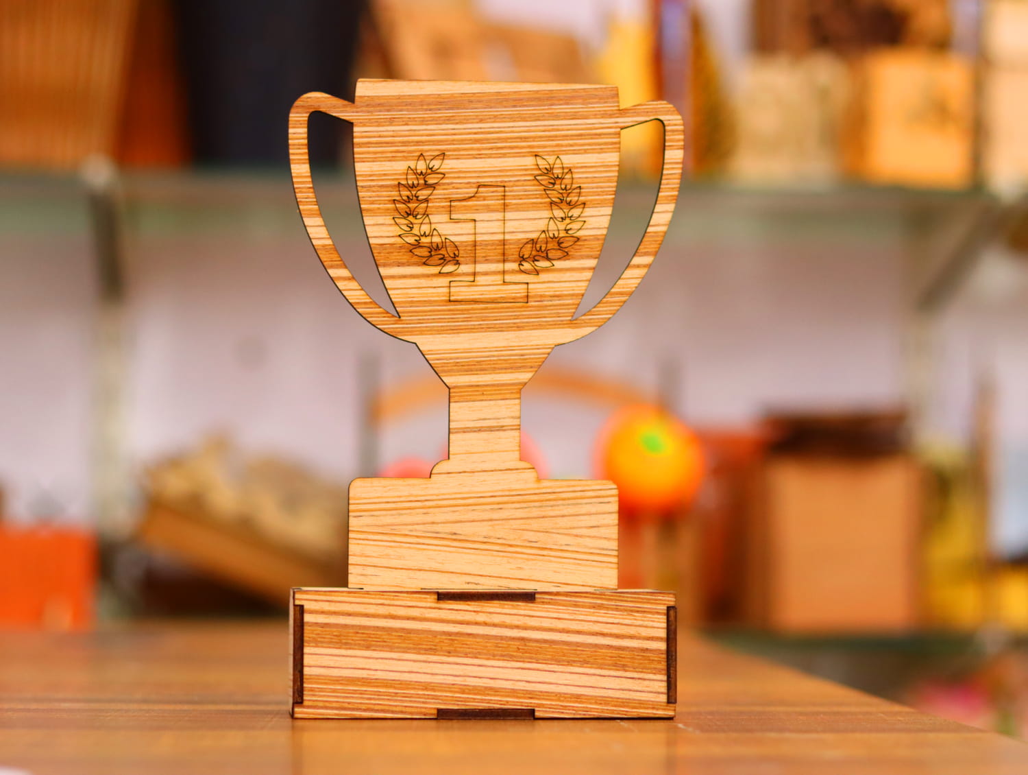 Laser Cut Wooden Trophy 3mm SVG DXF CDR AI PDF Free Download - 3axis.co