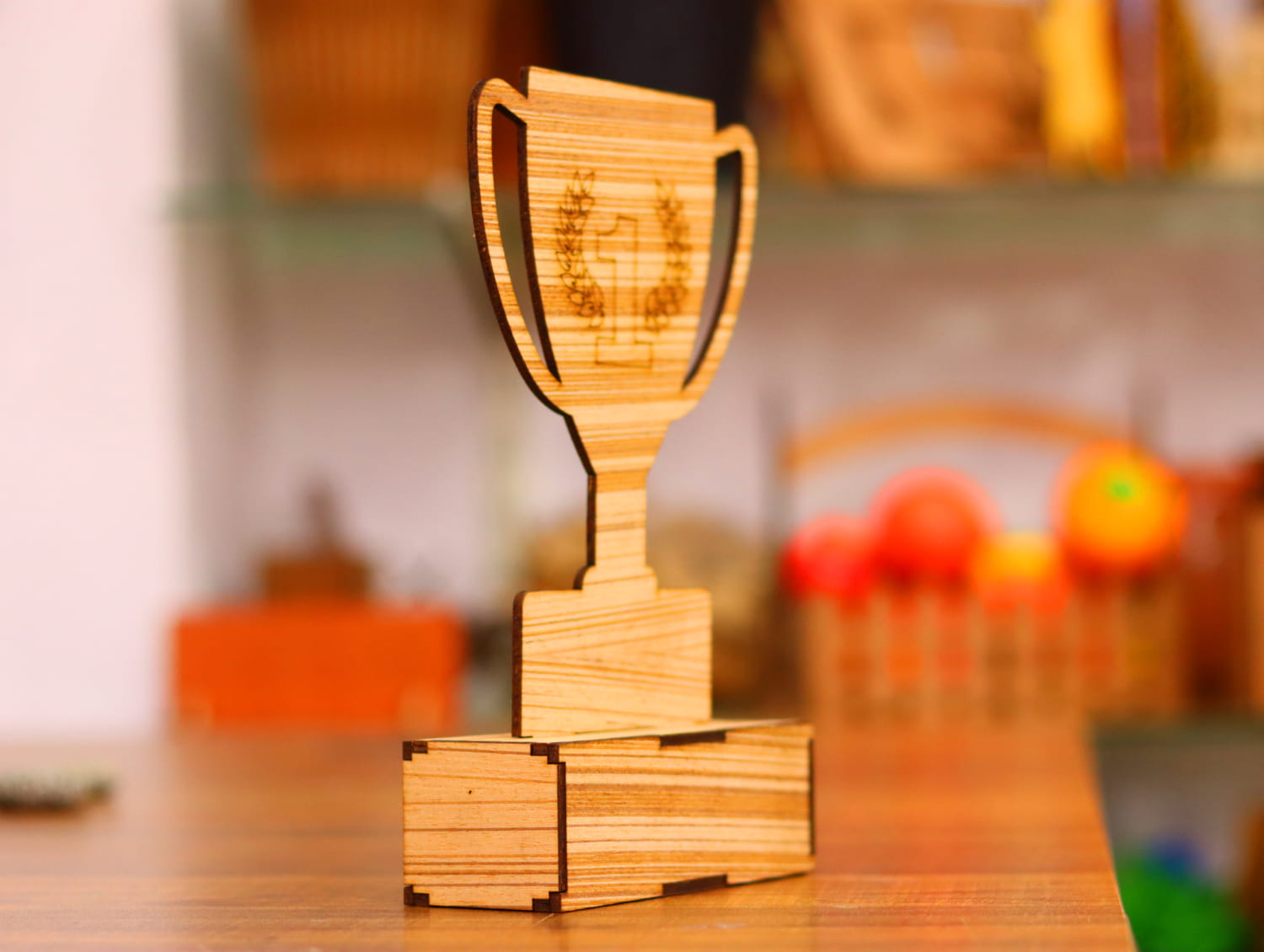 Laser Cut Wooden Trophy 3mm SVG DXF CDR AI PDF Free Download - 3axis.co