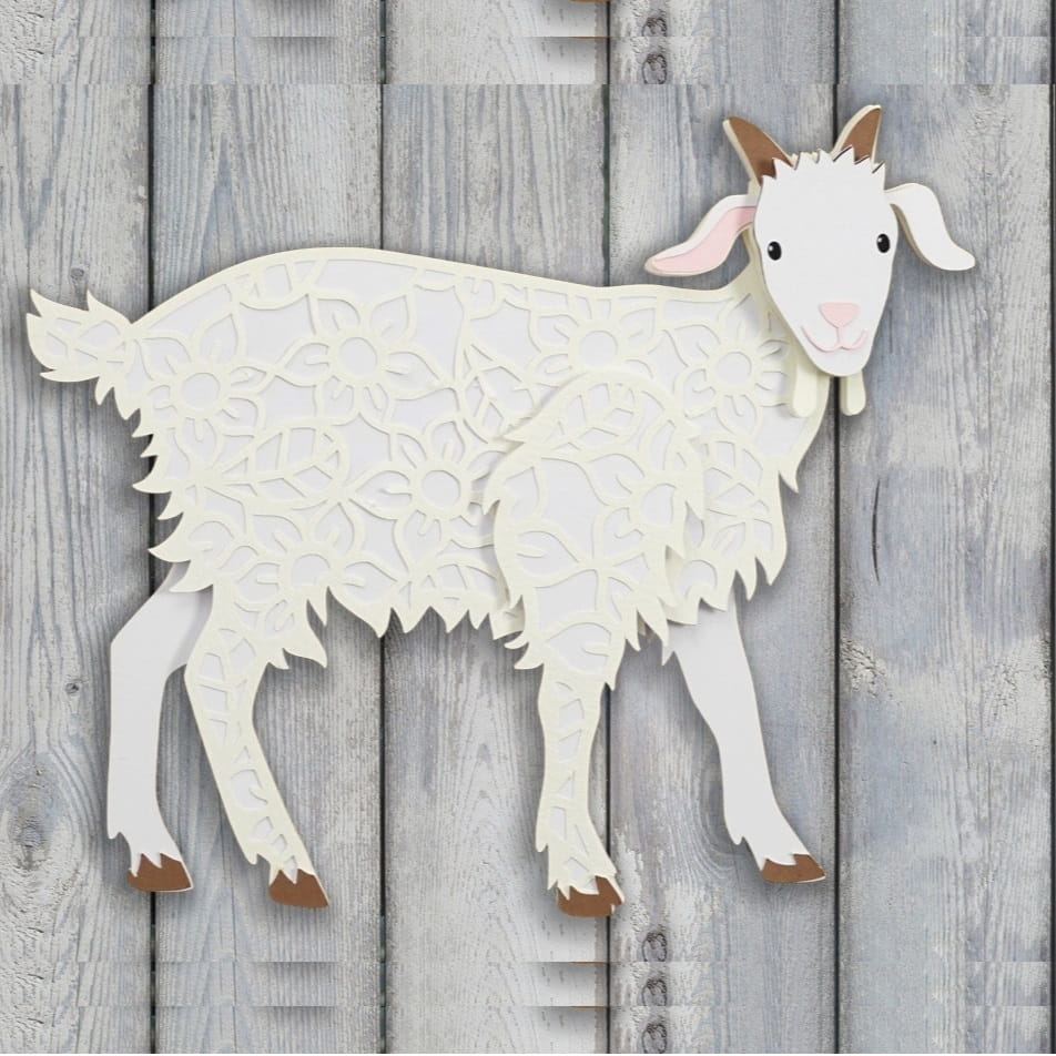 Laser Cut Layered Goat DXF File Free Download - 3axis.co