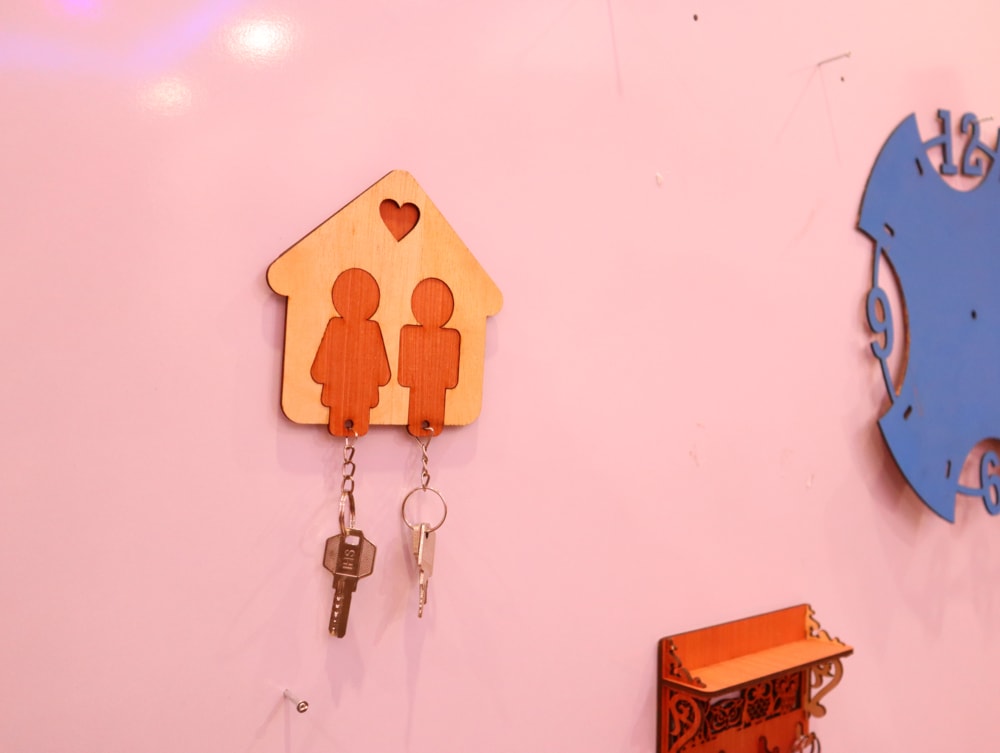Laser Cut Couple Key Holder 3mm DXF File Free Download - 3axis.co
