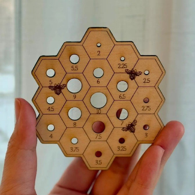 Laser Cut Beehive Knitting Needle Gauge Free Vector Download - 3axis.co