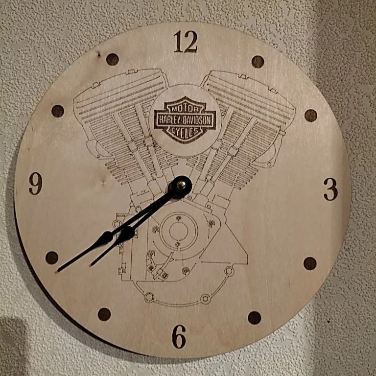 Laser Cut Harley Davidson Wall Clock DXF File Free Download - 3axis.co