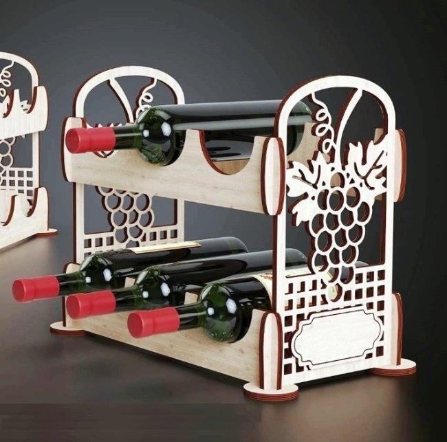 Laser Cut Wine Rack Free Vector cdr Download - 3axis.co