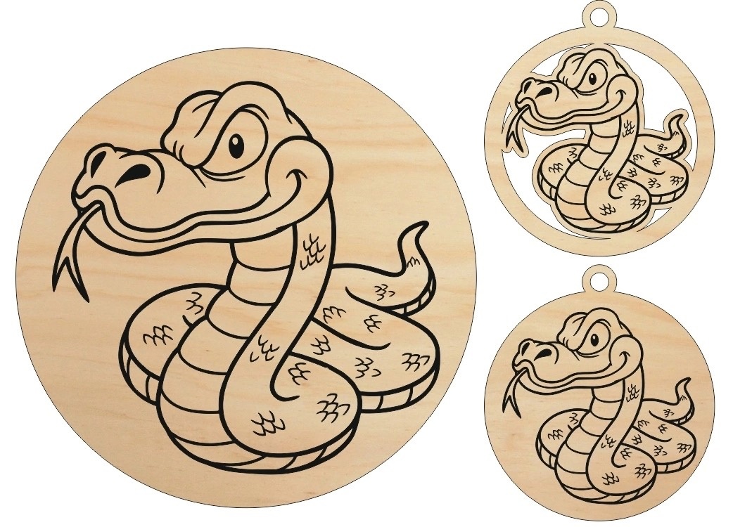 Laser Cut Snake Pendant Free Vector cdr Download - 3axis.co