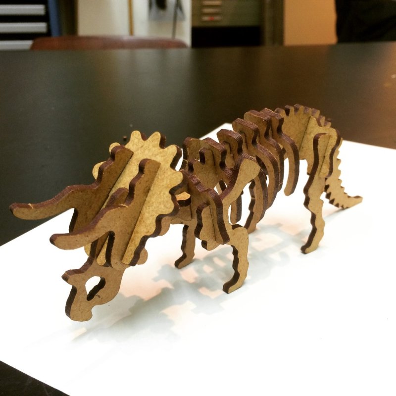 Laser Cut Triceratops 3D Puzzle DXF File Free Download - 3axis.co