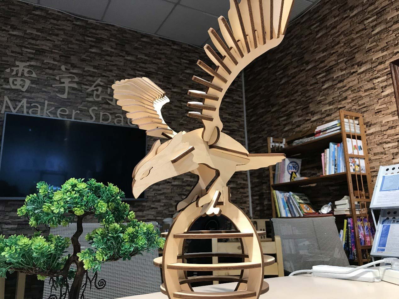 Laser Cut Eagle 3D Puzzle 3mm Free Vector cdr Download - 3axis.co