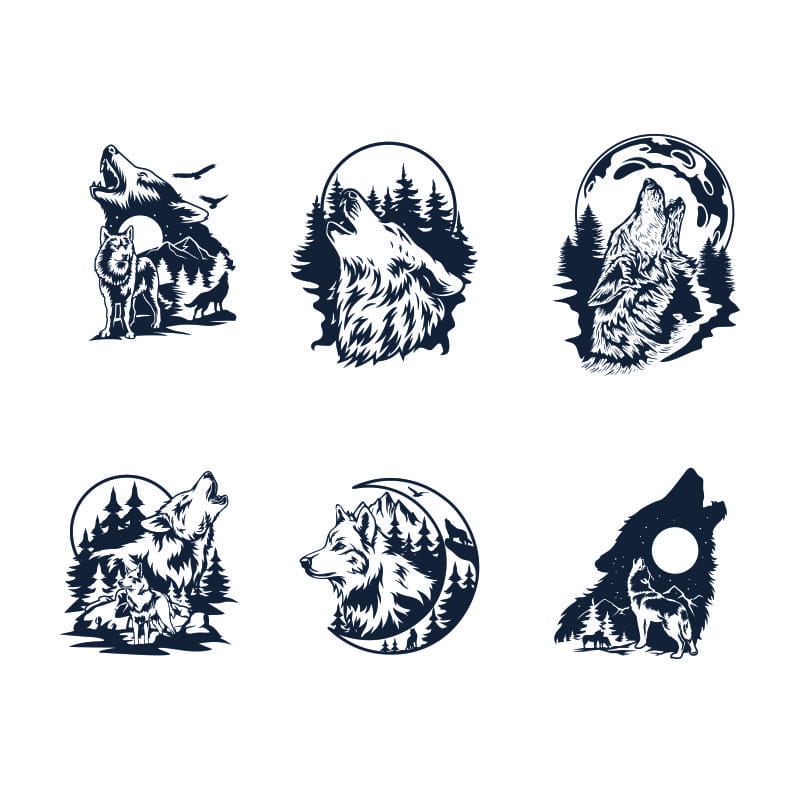 Wolf Stickers And Decals SVG File Free Download - 3axis.co