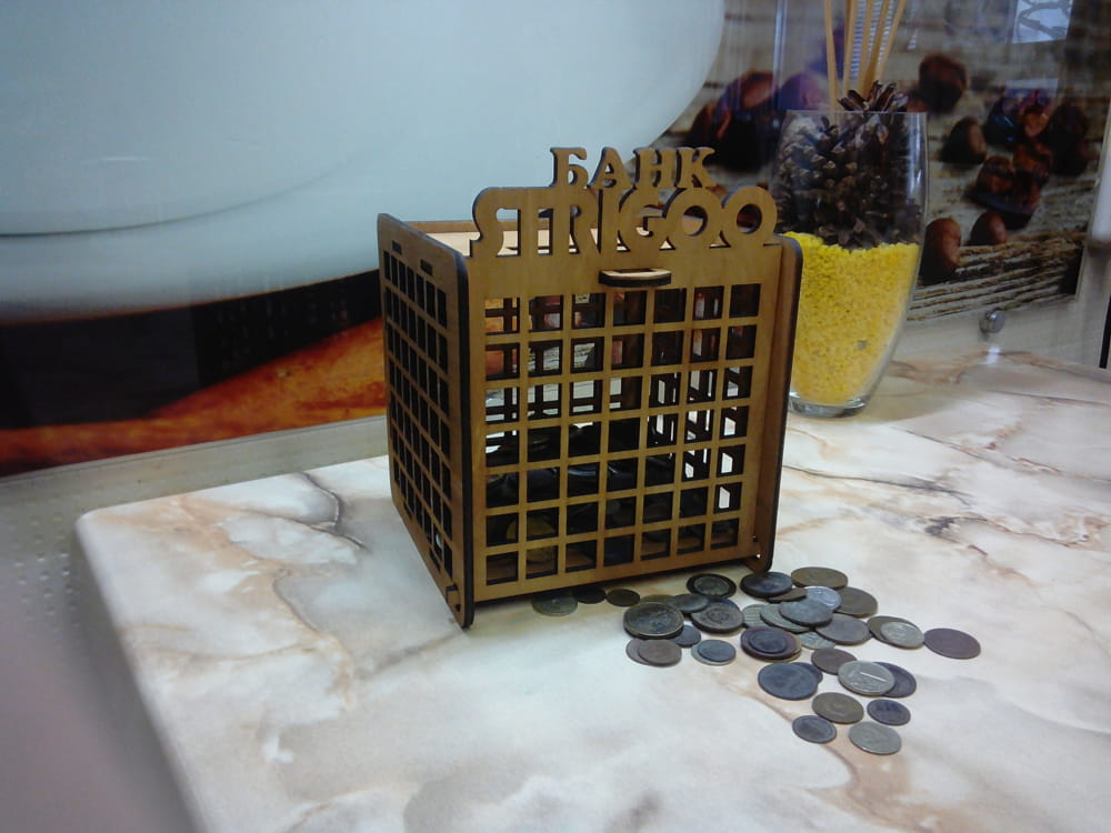 Laser Cut Wood Building Shape Coin Bank Piggy Bank Free Vector cdr ...