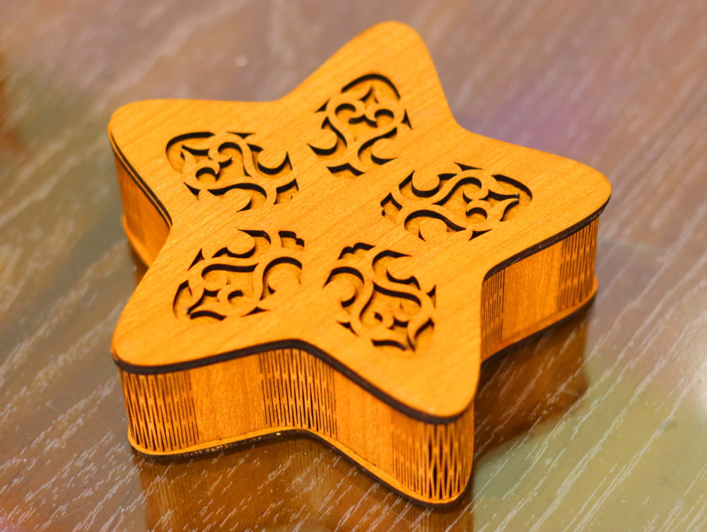 Laser Cut Star Shape Wooden Box With Lid SVG DXF CDR AI PDF Free ...