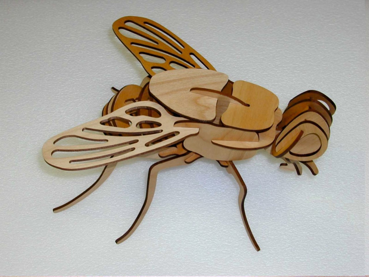 Laser Cut Wooden Fly 3D Puzzle Model Template Free Vector Cdr Download