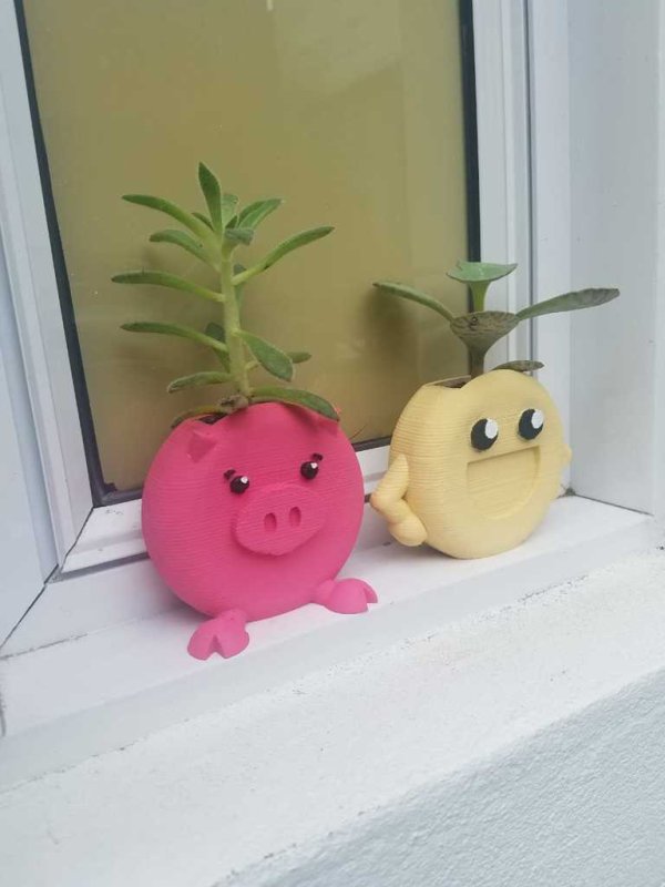 Cute Piggy And Happy Pancake Pot 3D Printer Model Download Free STL ...