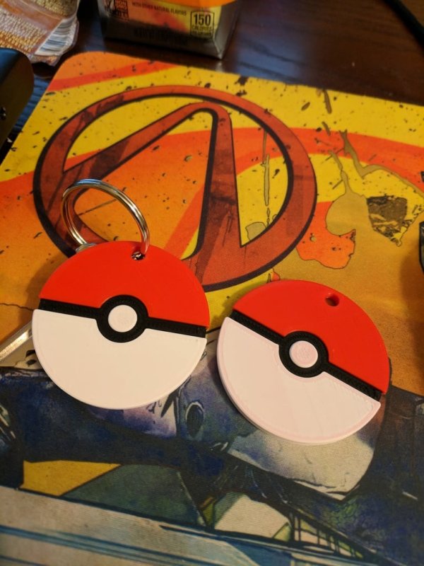 Pokeball Keychain Multi-Material 3D Printer Model Download Free STL ...