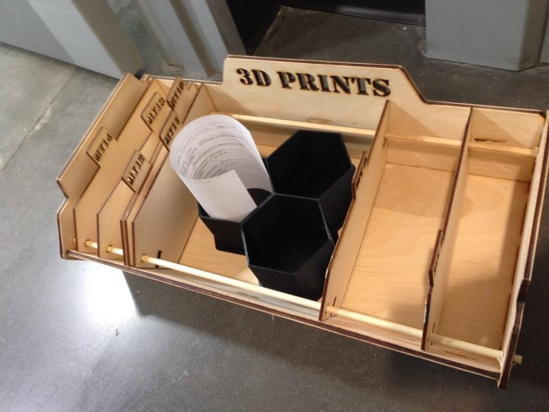 Laser Cut 3D Print Box w/ Sliding Dividers Free Vector Download - 3axis.co