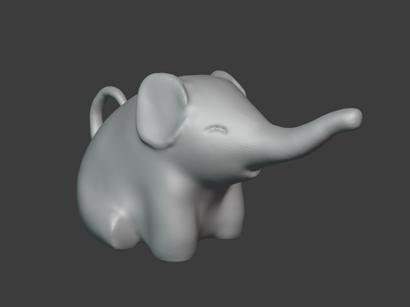 Cute Elephant 3D Printer Model Download Free STL File - 3axis.co