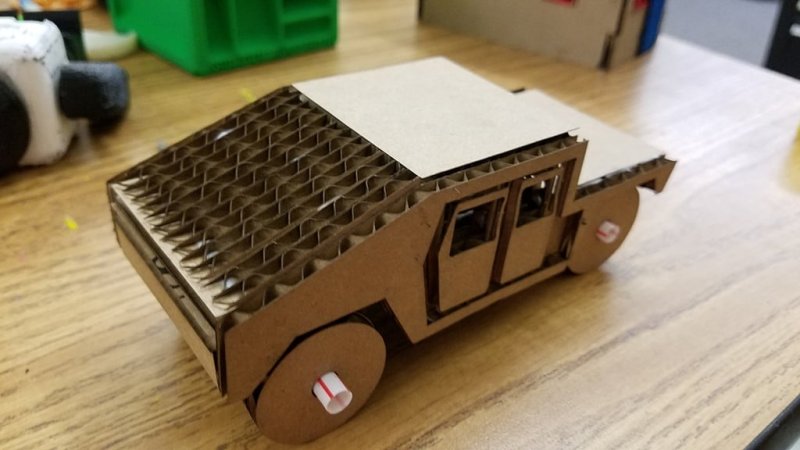 Laser Cut Cardboard Hummer Free Vector Download - 3axis.co