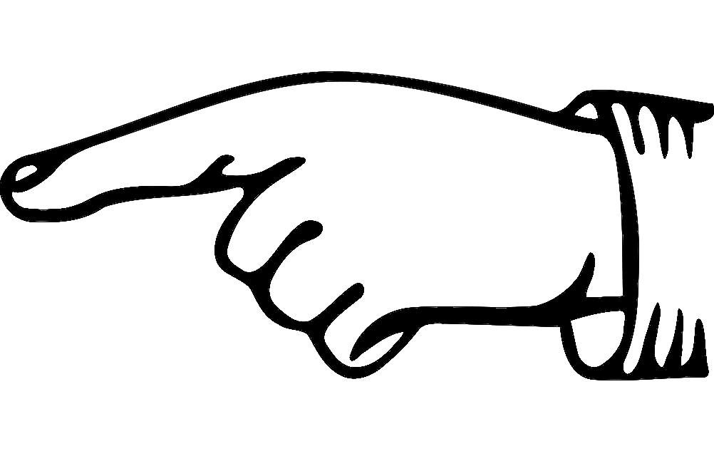 Pointing Finger dxf File Free Download - 3axis.co