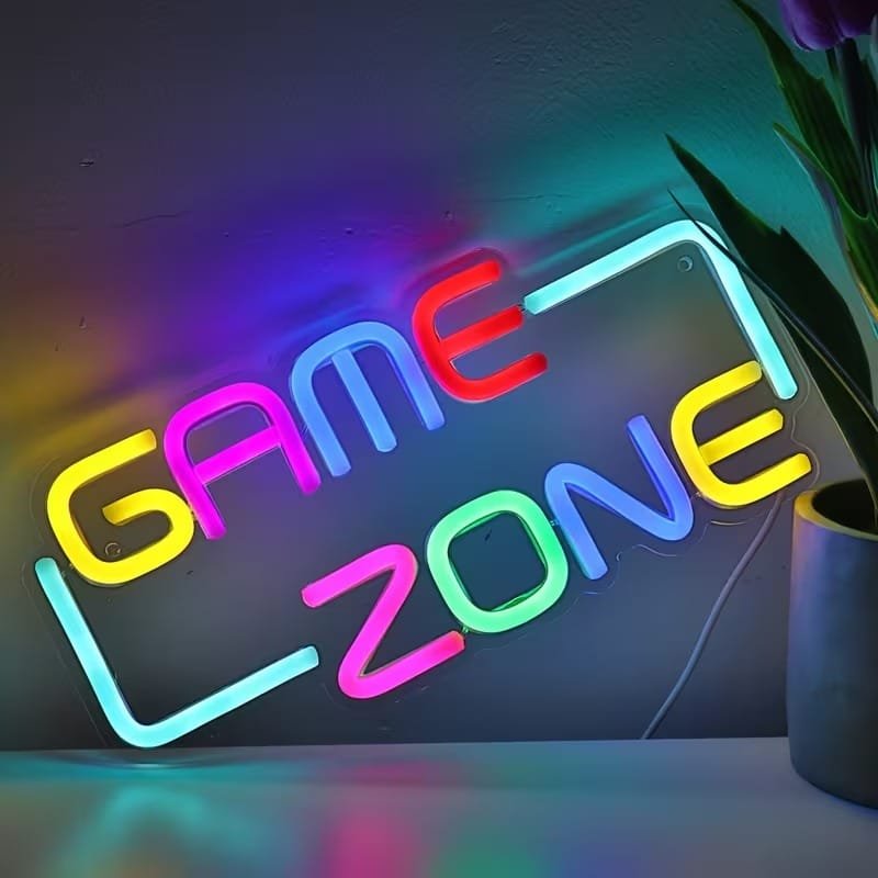 Laser Cut Game Zone Neon Sign Suitable for Gaming Room Man Cave Free ...