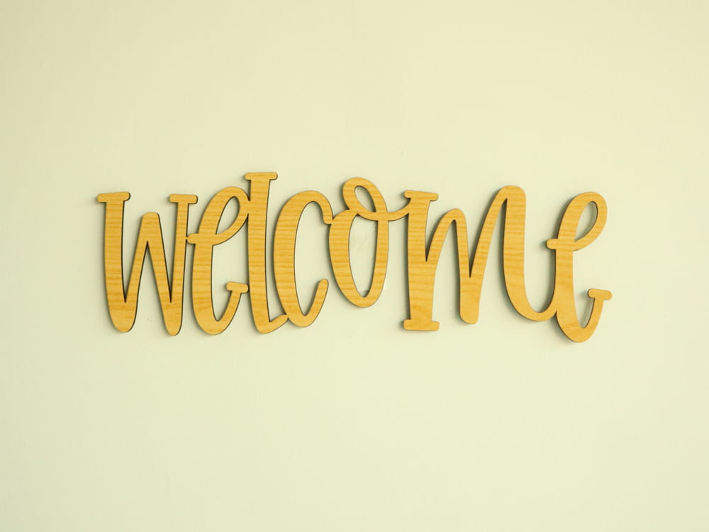 Laser Cut Wooden Welcome Sign For Crafts SVG DXF CDR AI PDF Free ...