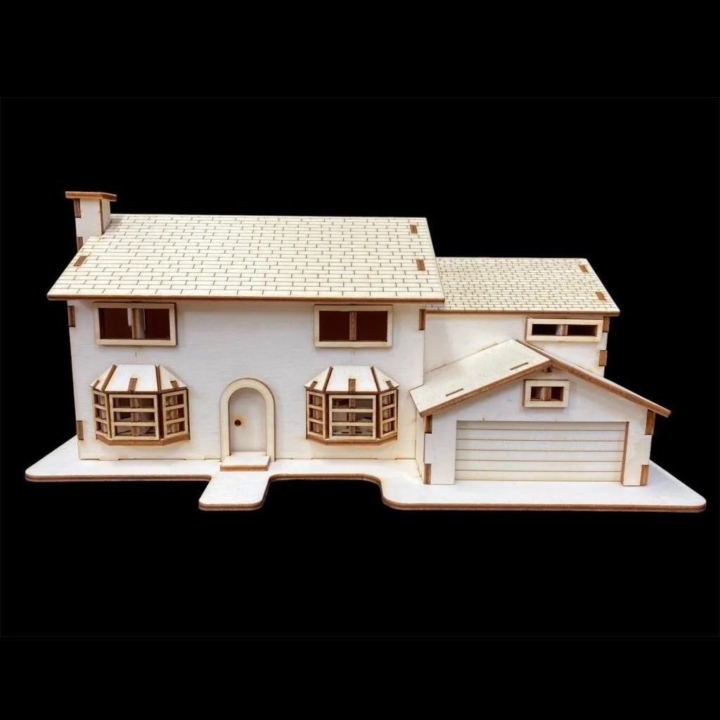 Laser Cut Wooden Simpsons House 3D Model Kit Free Vector cdr Download ...