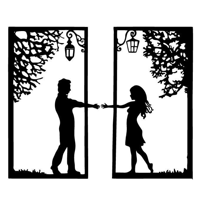 Couple Window Decor Free Vector cdr Download - 3axis.co