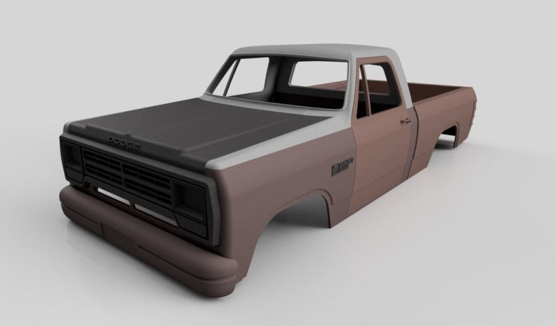 Dodge Ram Late 80s 3D Printer Model Download Free STL File - 3axis.co