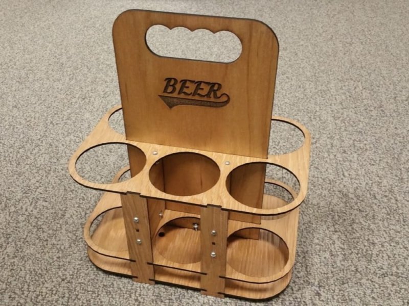 Laser Cut 6 Pack Beer Carrier SVG File Free Download - 3axis.co