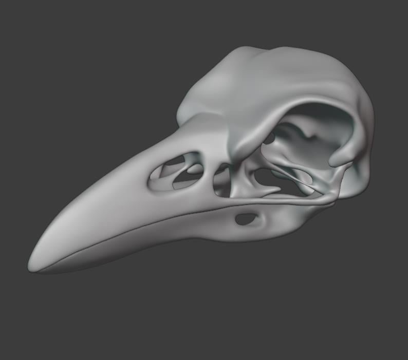 Raven Skull 3D Printer Model Download Free STL File - 3axis.co