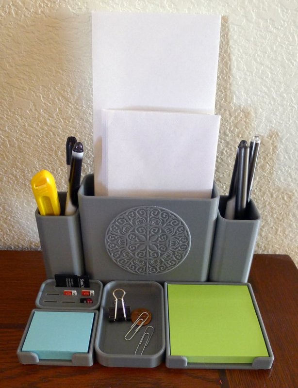 Desktop Organizer 3D Printer Model Download Free STL File - 3axis.co