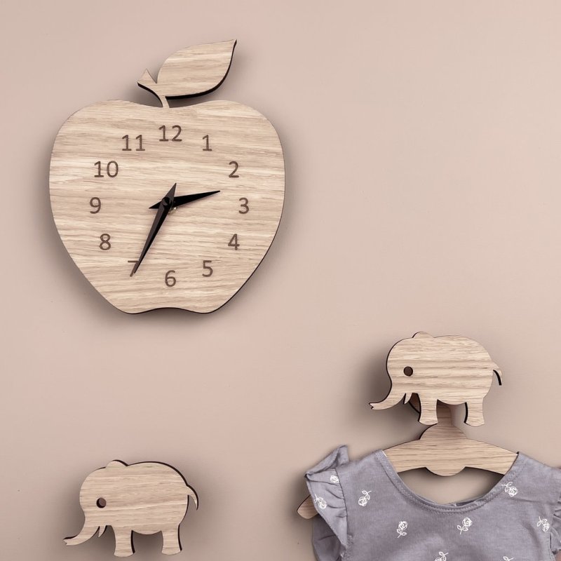 Laser Cut Apple Clock Free Vector Download - 3axis.co