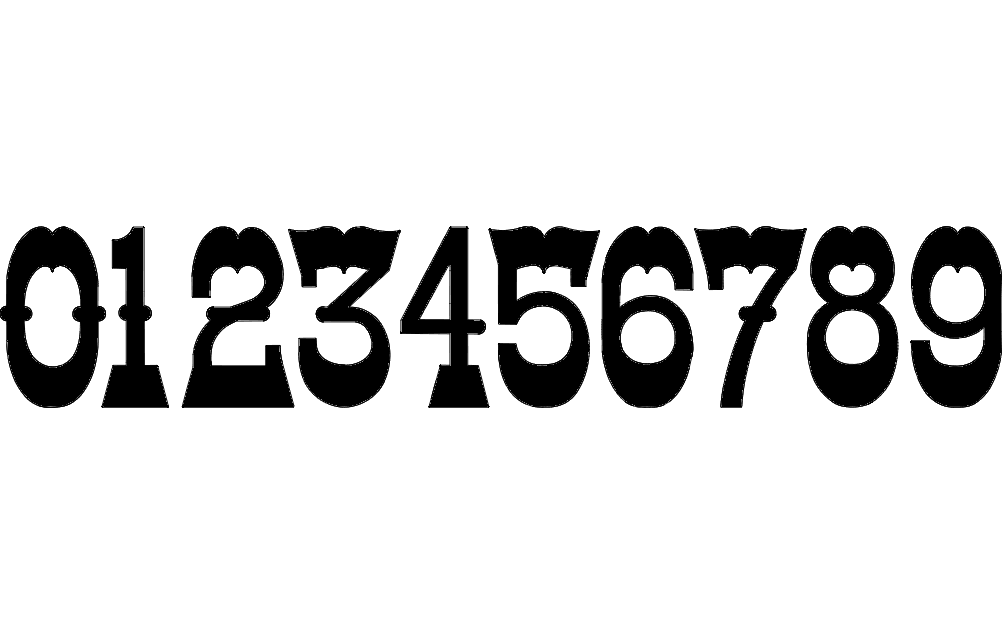 Letters 0- 9 dxf File Free Download - 3axis.co