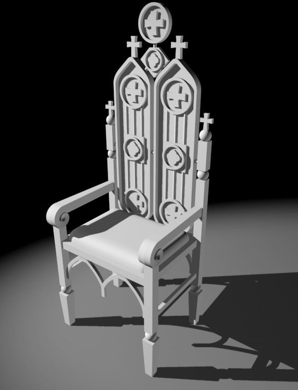 Royal Throne 3D Printer Model Download Free STL File - 3axis.co