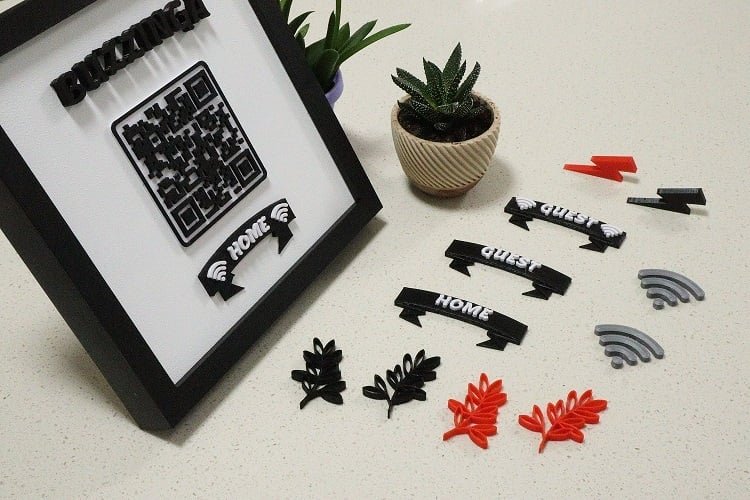 Custom 3D Printable WiFi Password Picture Frame 3D Printer Model ...