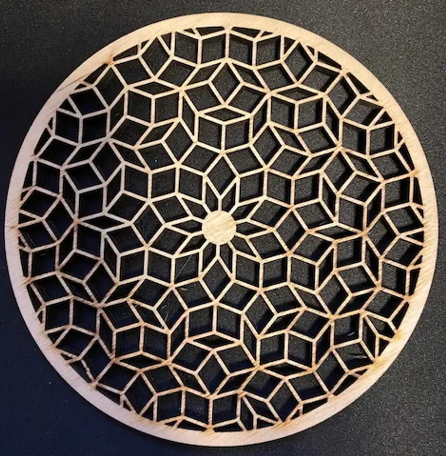Laser Cut Penrose Tiling Pattern Coaster SVG File Free Download - 3axis.co