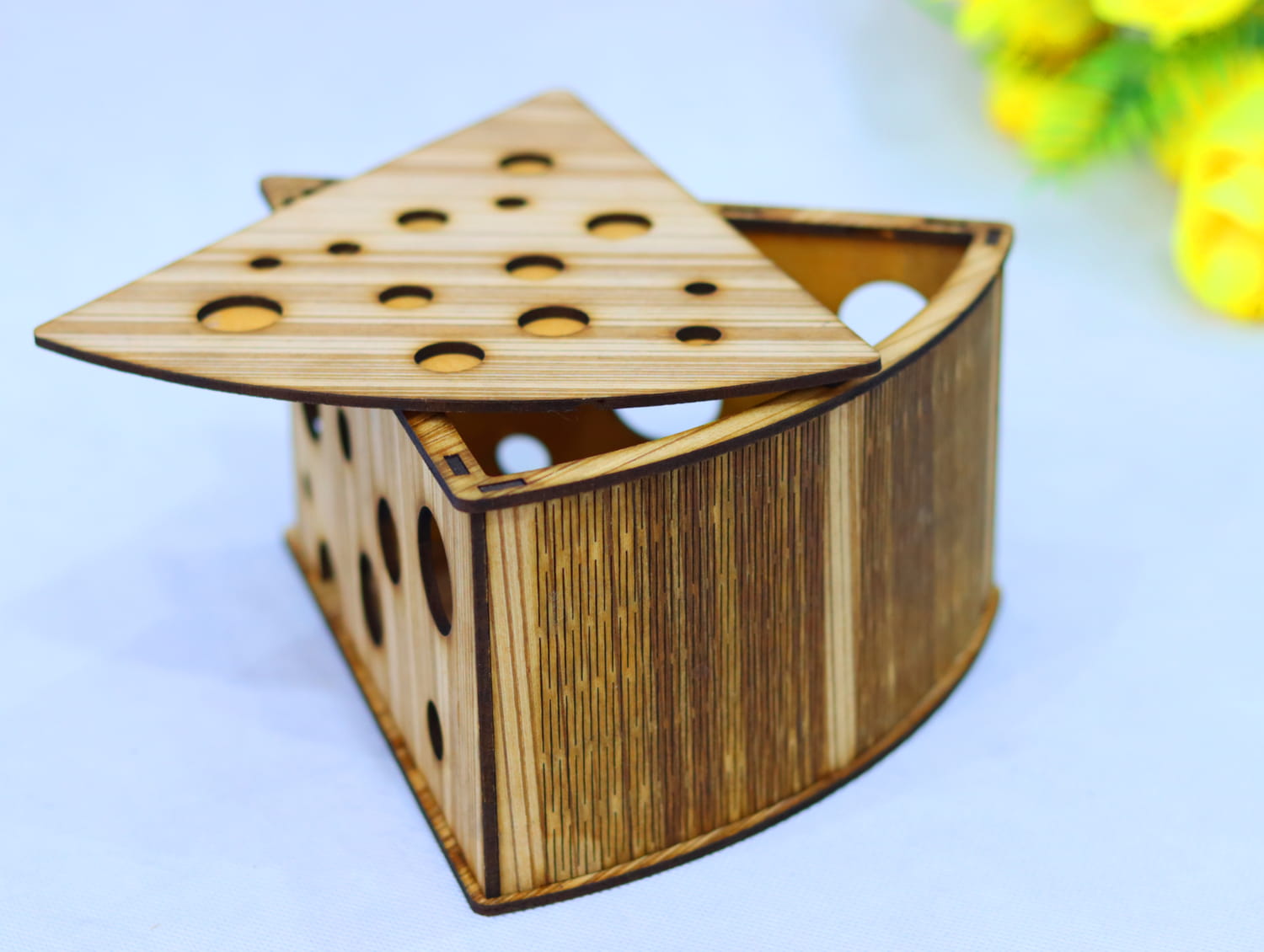 Laser Cut Cheese Shape Box 3mm SVG DXF CDR AI PDF Free Download - 3axis.co