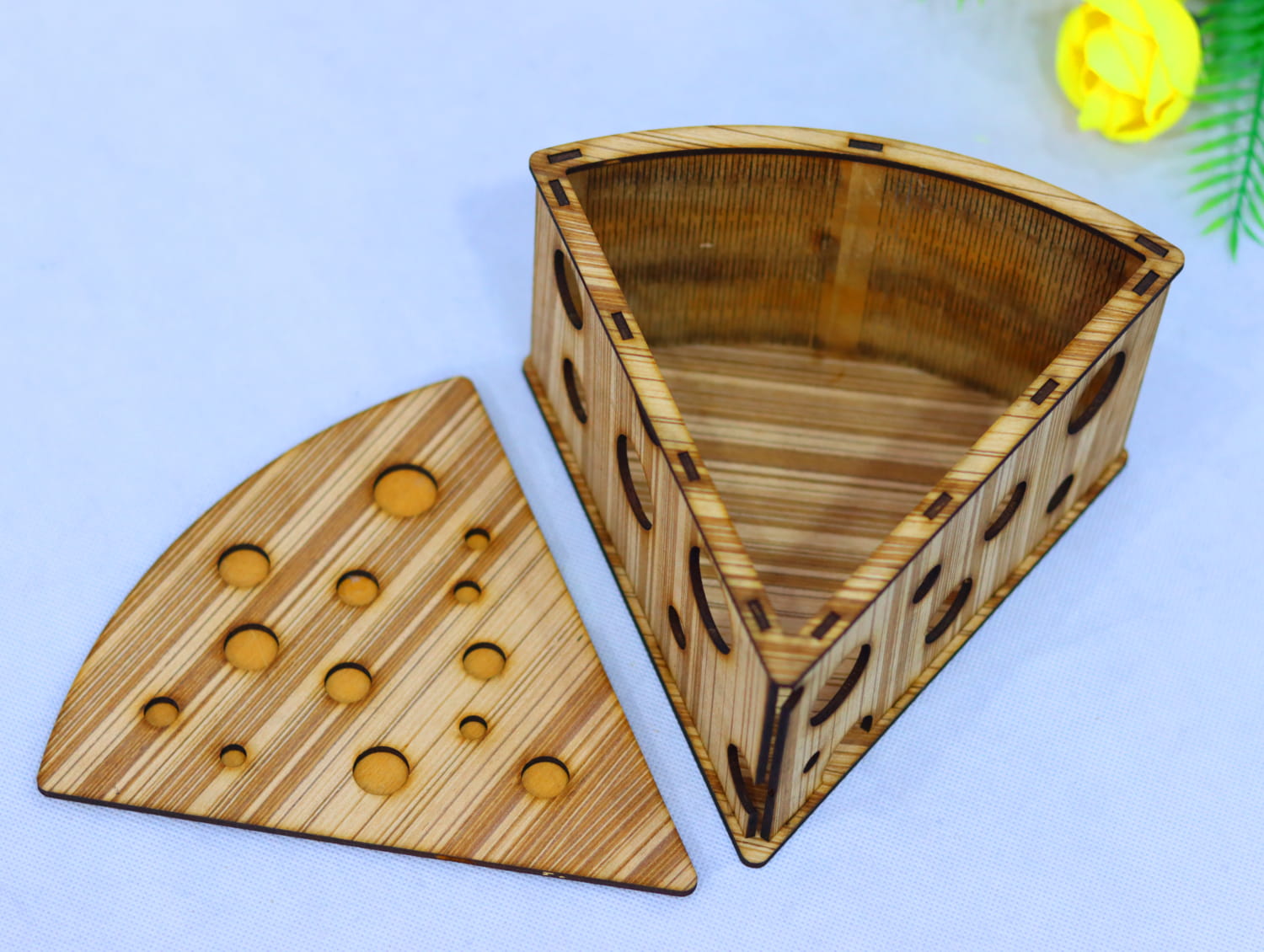 Laser Cut Cheese Shape Box 3mm SVG DXF CDR AI PDF Free Download - 3axis.co