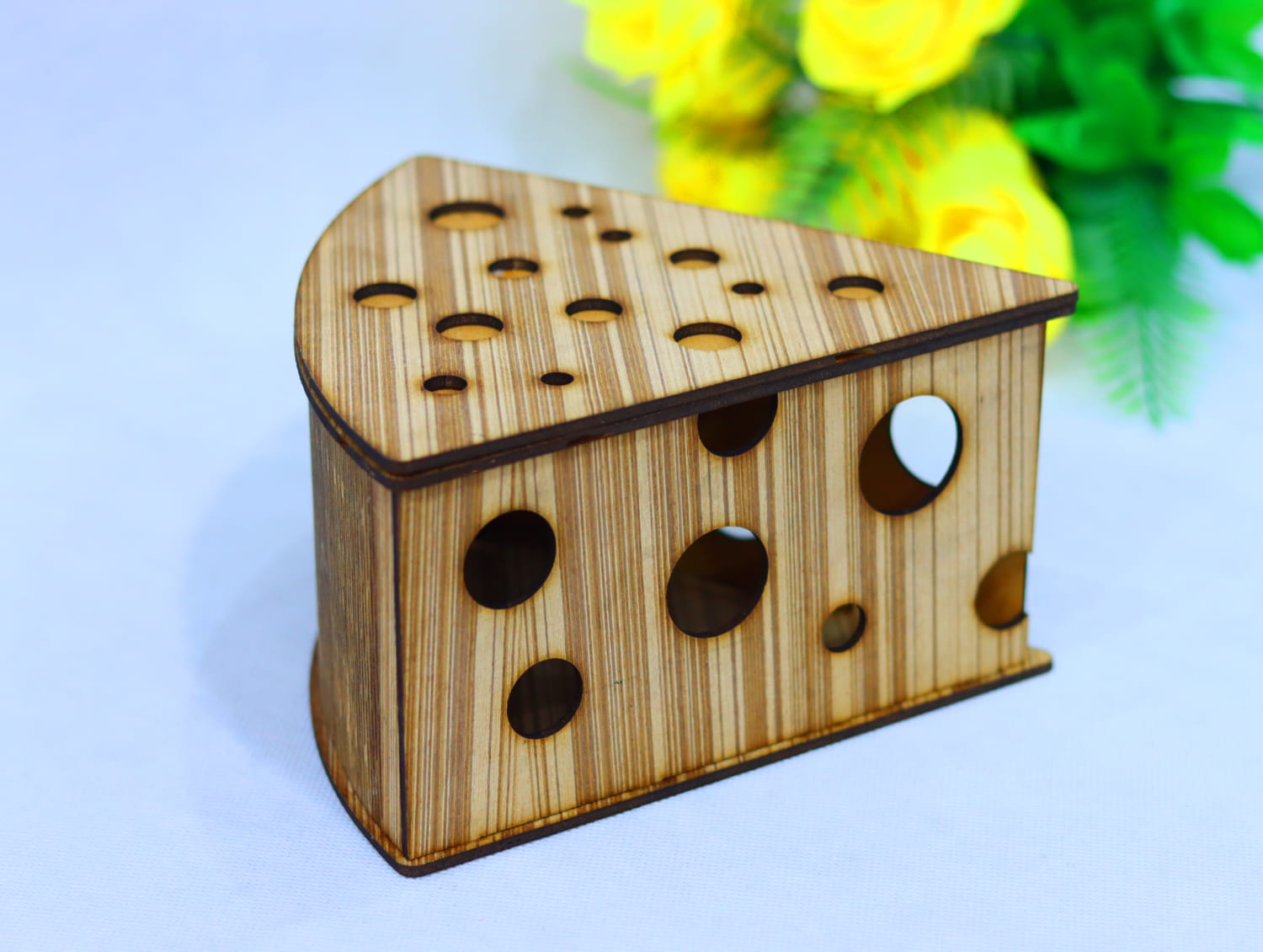 Laser Cut Cheese Shape Box 3mm SVG DXF CDR AI PDF Free Download - 3axis.co