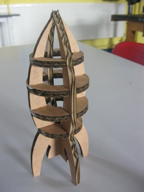 Laser Cut Cardboard Rocket DXF File Free Download - 3axis.co
