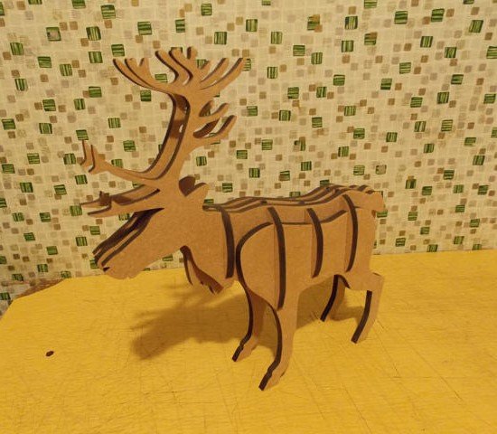 Laser Cut Christmas Reindeer 3D DXF File Free Download - 3axis.co