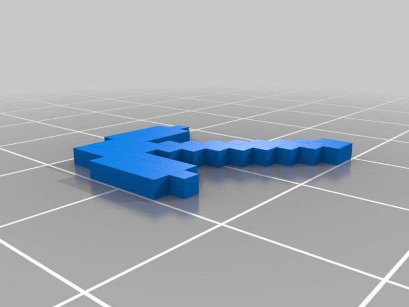 Minecraft Pickaxe 3D Printer Model Download Free STL File - 3axis.co