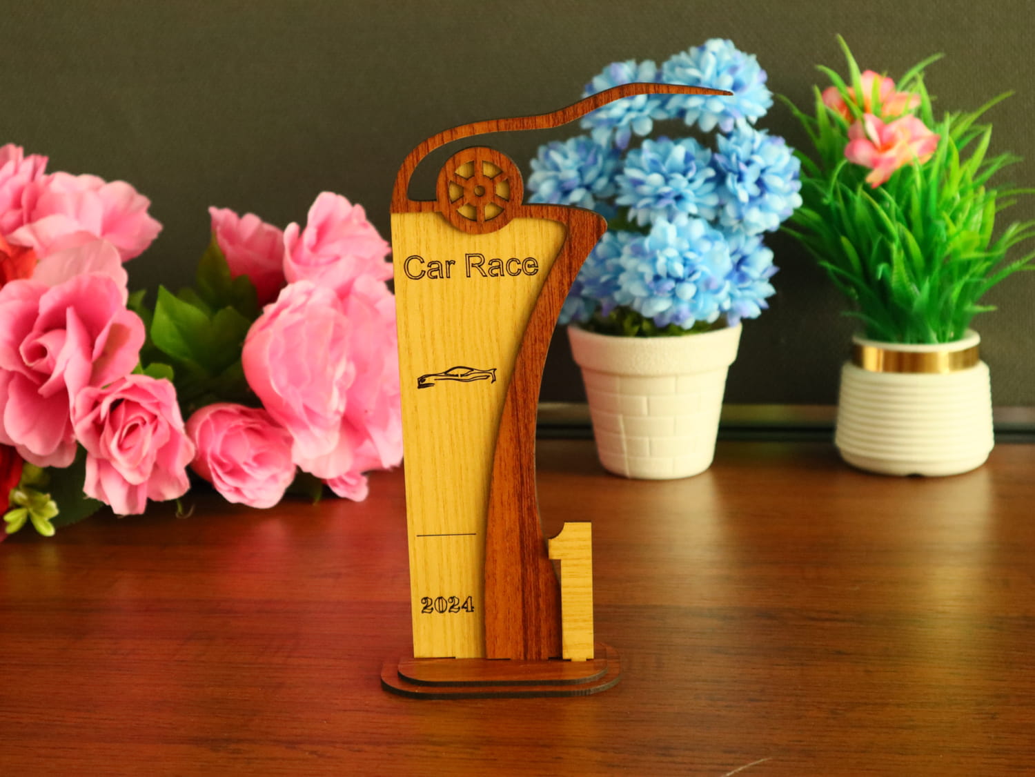 Laser Cut Wooden Race Car Trophy Car Racing Awards SVG DXF CDR AI PDF ...