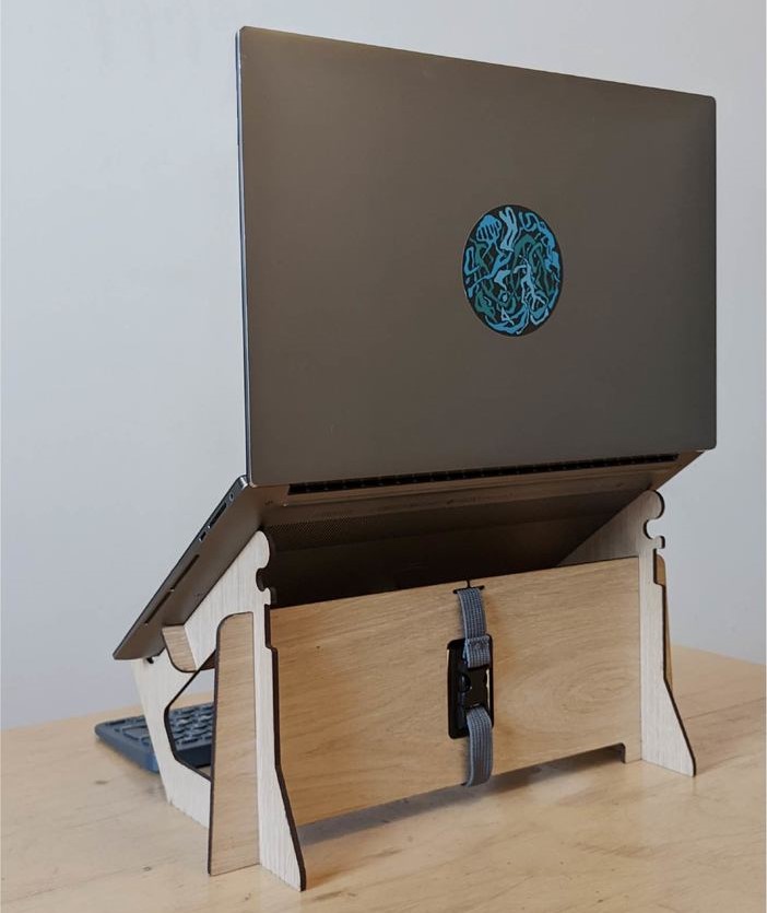 Laser Cut Ergonomic Laptop Stand DXF File Free Download - 3axis.co