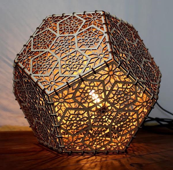 Laser Cut Dodecahedron Shadow Lamp DXF File Free Download - 3axis.co
