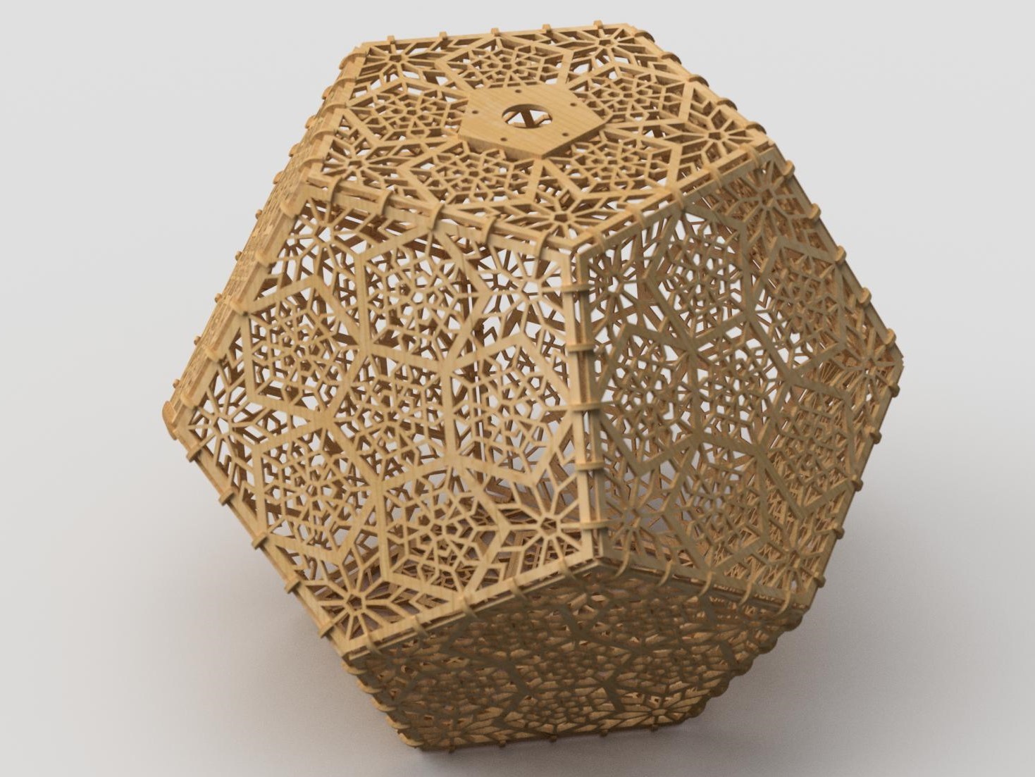 Laser Cut Dodecahedron Shadow Lamp DXF File Free Download - 3axis.co
