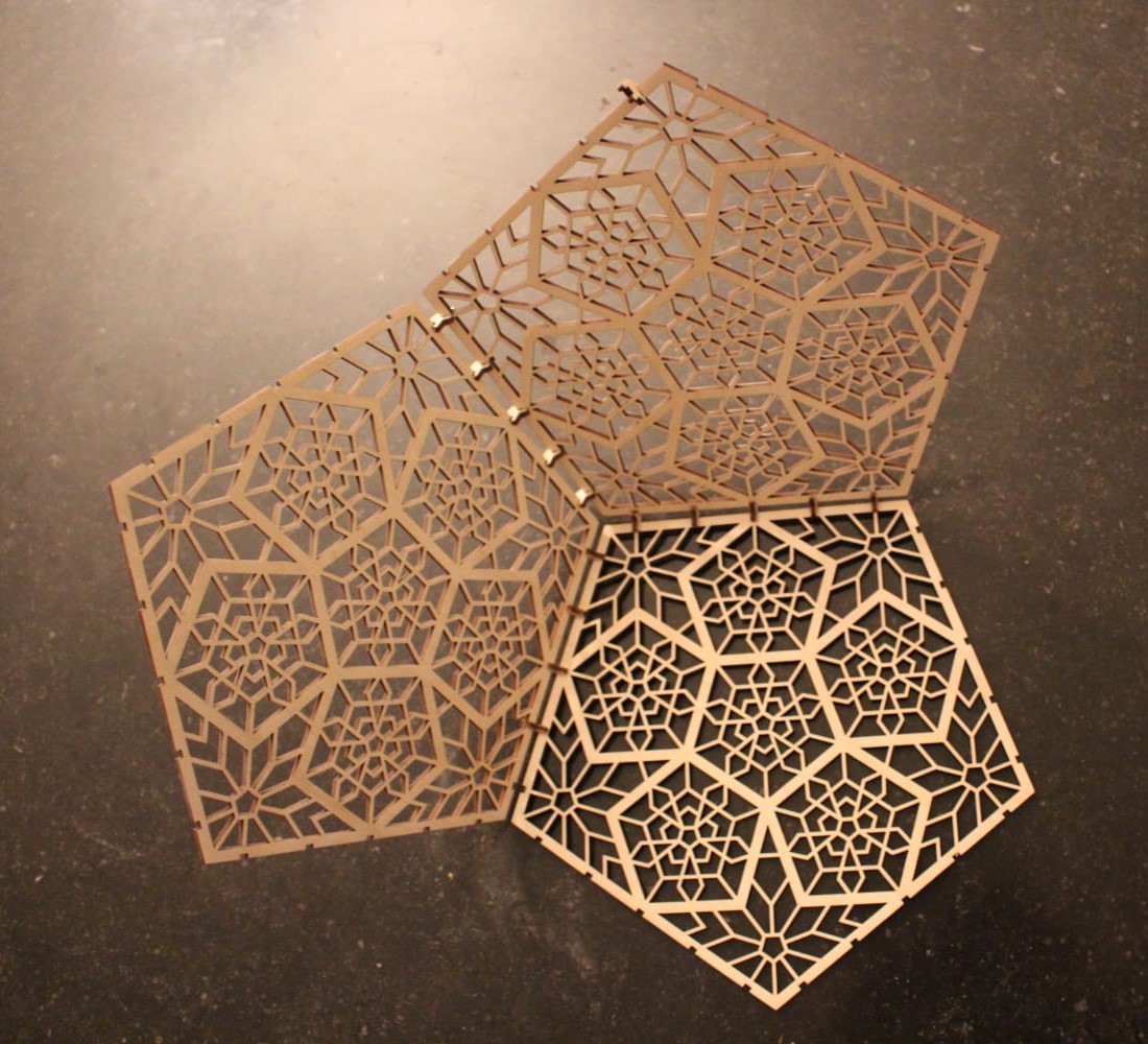 Laser Cut Dodecahedron Shadow Lamp DXF File Free Download - 3axis.co