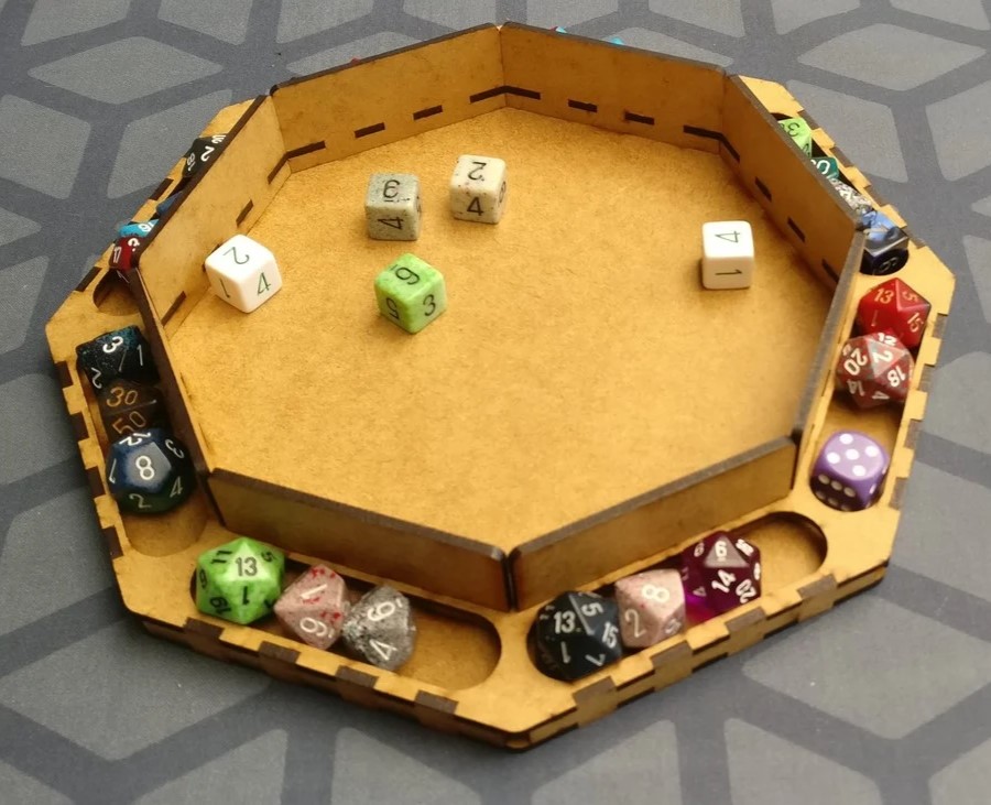 Laser Cut Octagonal Dice Tray SVG File Free Download - 3axis.co