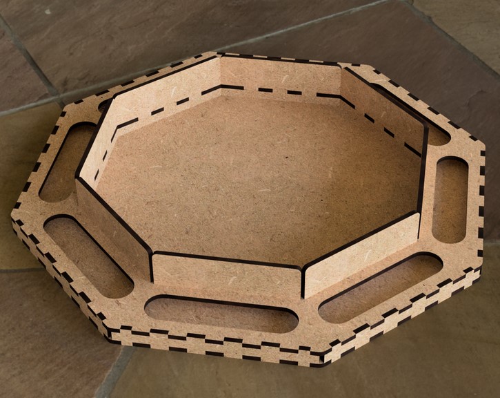 Laser Cut Octagonal Dice Tray SVG File Free Download - 3axis.co