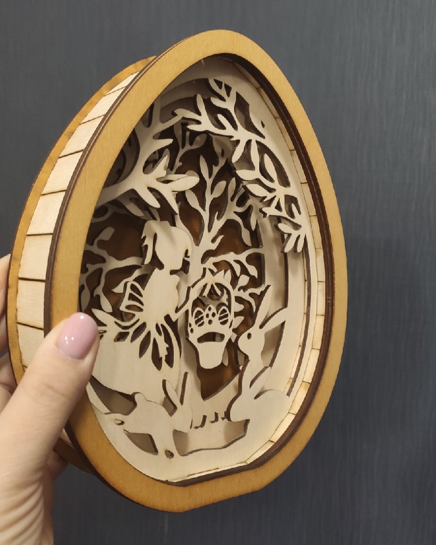 Laser Cut Layered Easter Egg Decor Free Vector cdr Download - 3axis.co